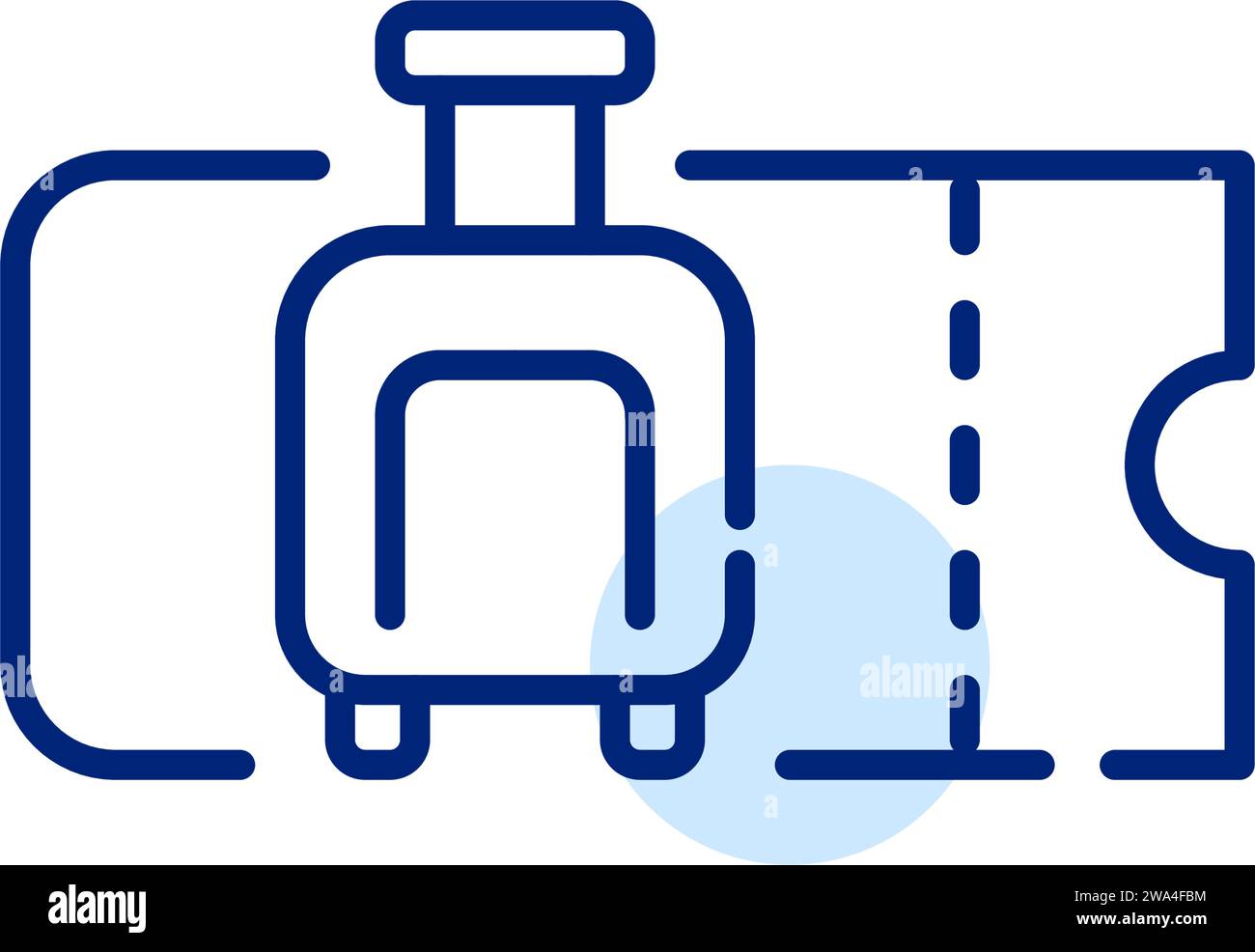 Airplane ticket with check in luggage. Pixel perfect icon Stock Vector ...