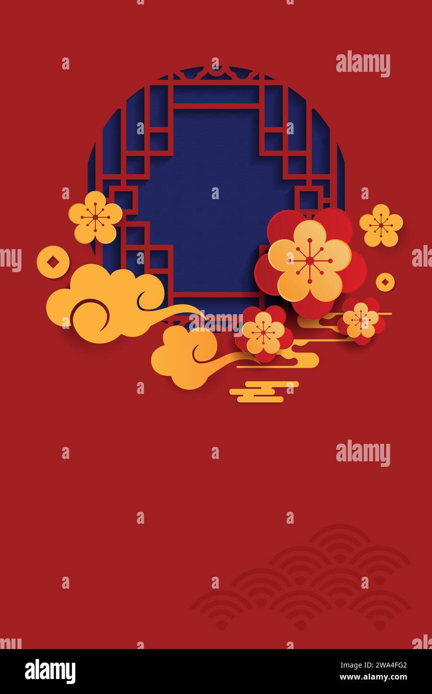 Happy chinese new year 2024 the dragon zodiac sign with red and gold ...