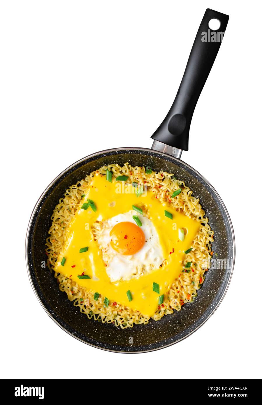 Kujirai Ramen Shin Ramyeon Or Ramyun With Egg Melted Cheese And Scallion Instant Noodles On
