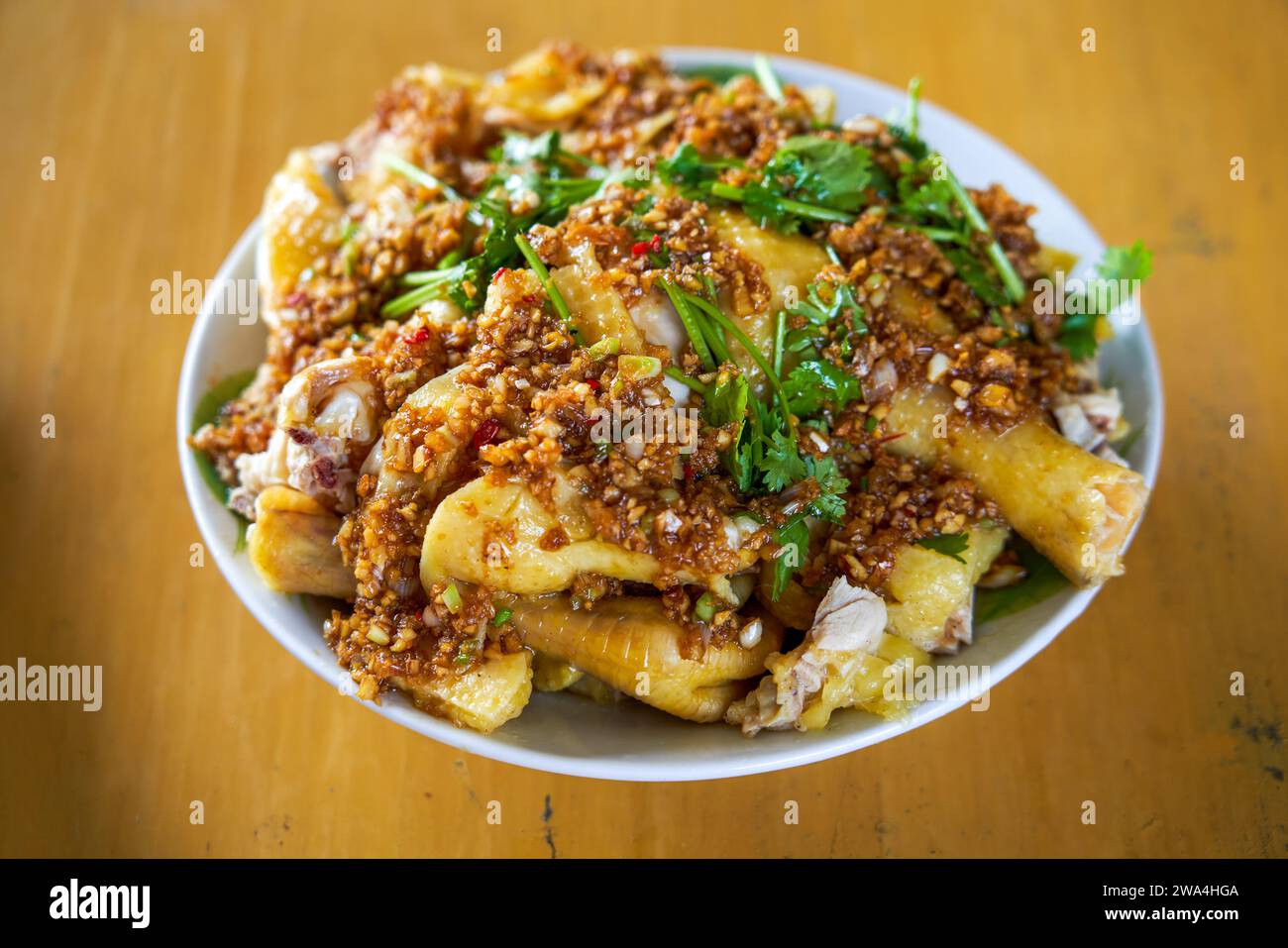 A delicious plate of Cantonese white-cut chicken, white-cut chicken ...