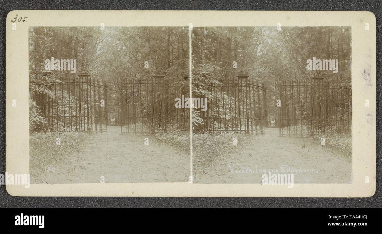 Entrance gate and driveway of the De Wildenborch estate in Vorden, 1875 ...