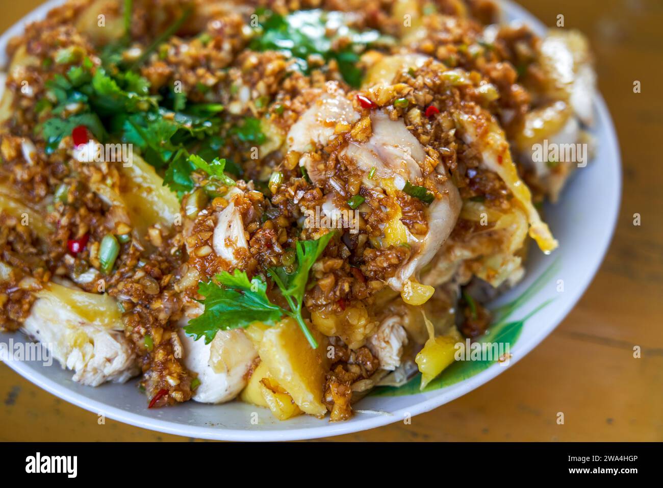 A delicious plate of Cantonese white-cut chicken, white-cut chicken ...