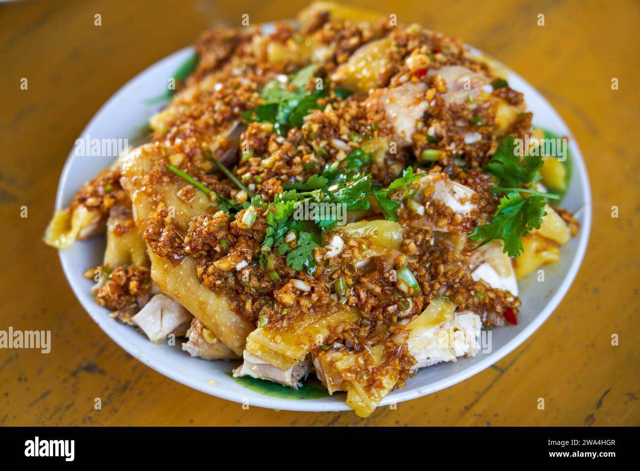 A delicious plate of Cantonese white-cut chicken, white-cut chicken ...