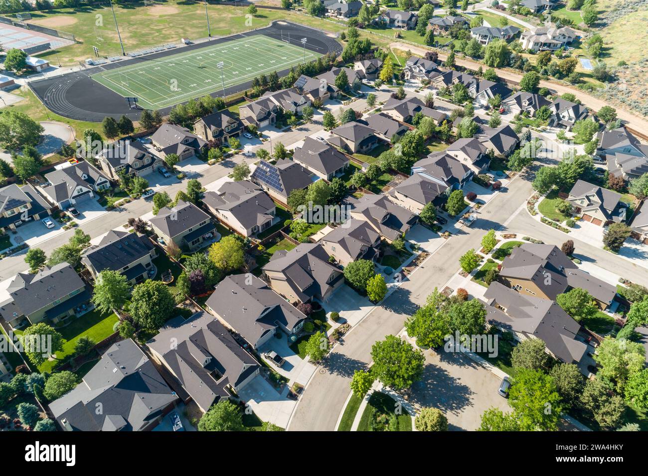 Aerial local neighborhood football hi-res stock photography and images ...