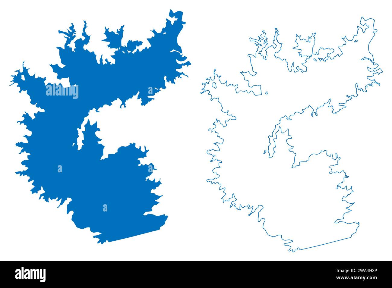 Zaza Lake (Republic of Cuba) map vector illustration, scribble sketch ...