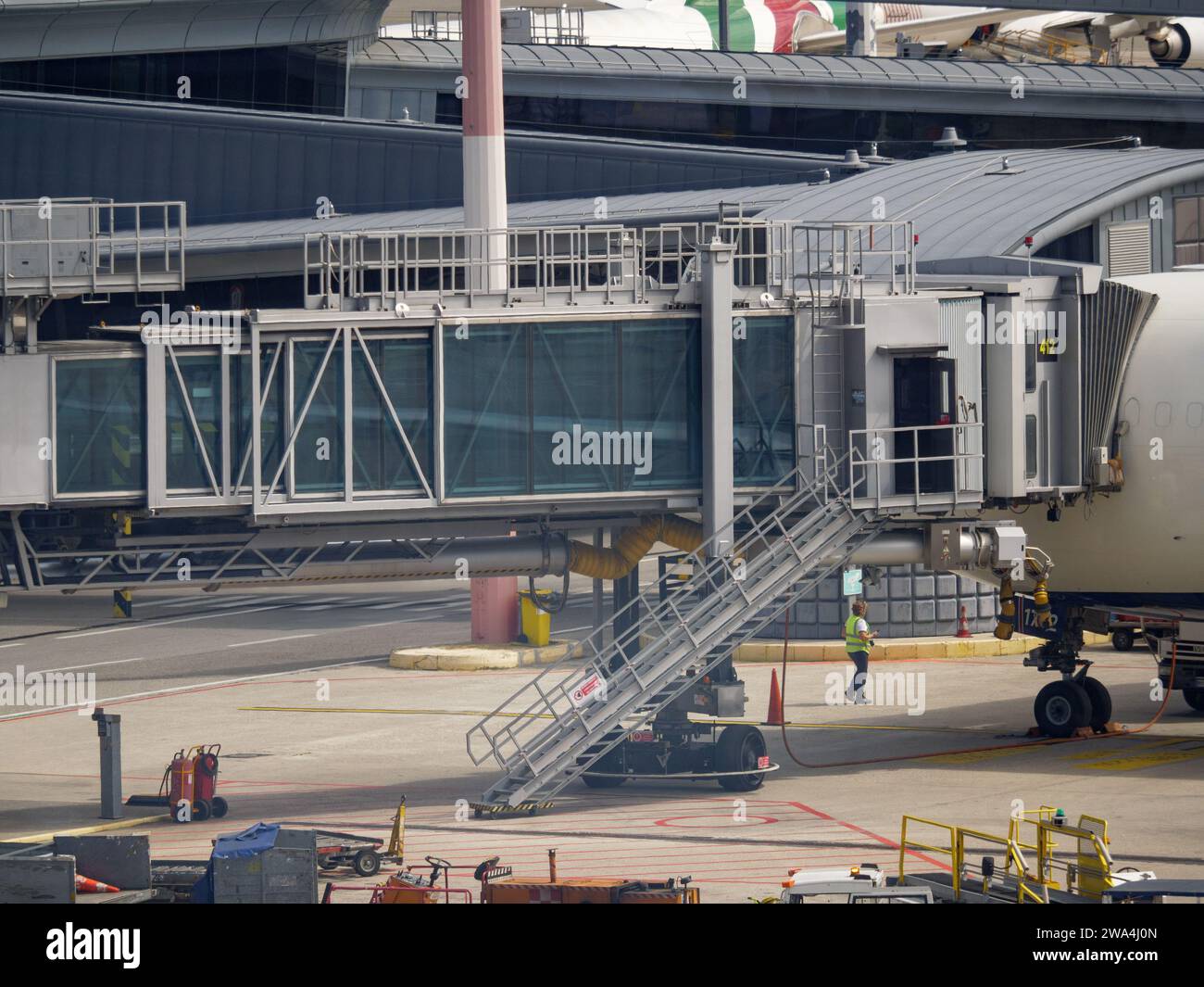 Passenger Boarding Bridge and Metallic External Stair - Airplanes Theme ...