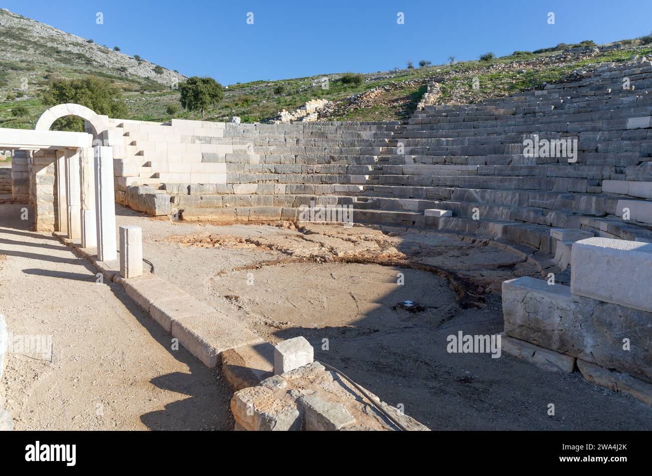 The ancient theater of new Pleuron (Plevrona), in ancient Aetolia ...