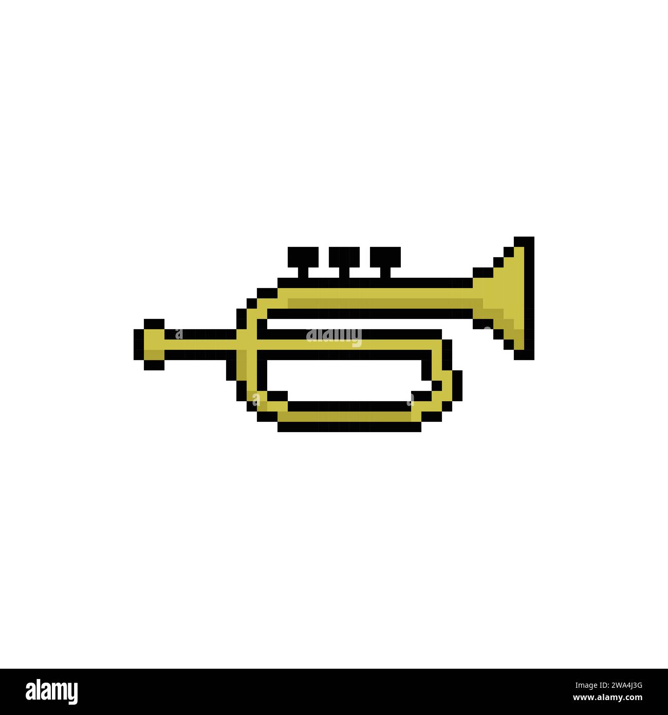 Trumpet instrument pixel art design vector Stock Vector Image & Art - Alamy