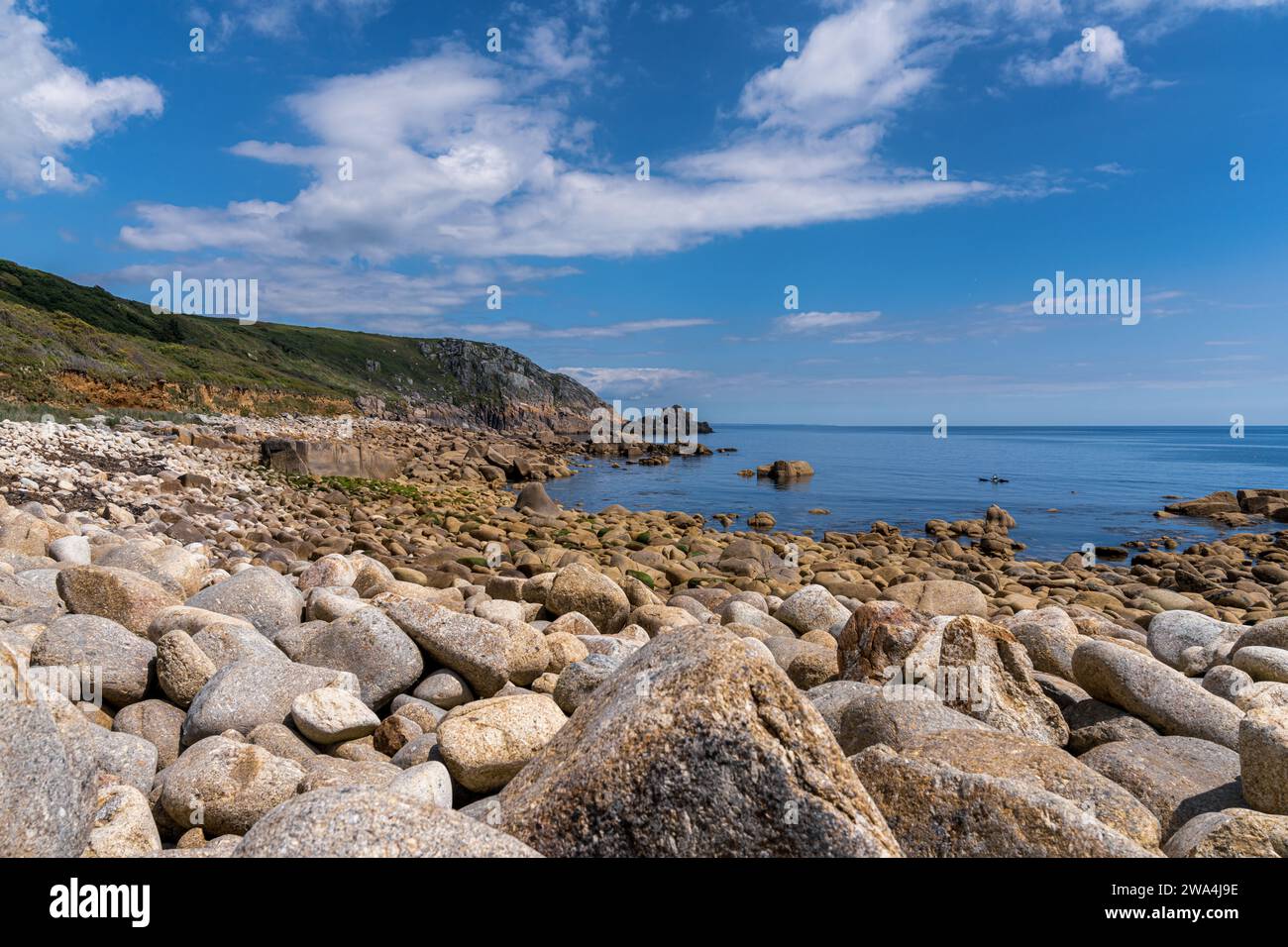 Celtic Sea Coast and cliffs at St Loy's Cove, Cornwall, England, UK ...