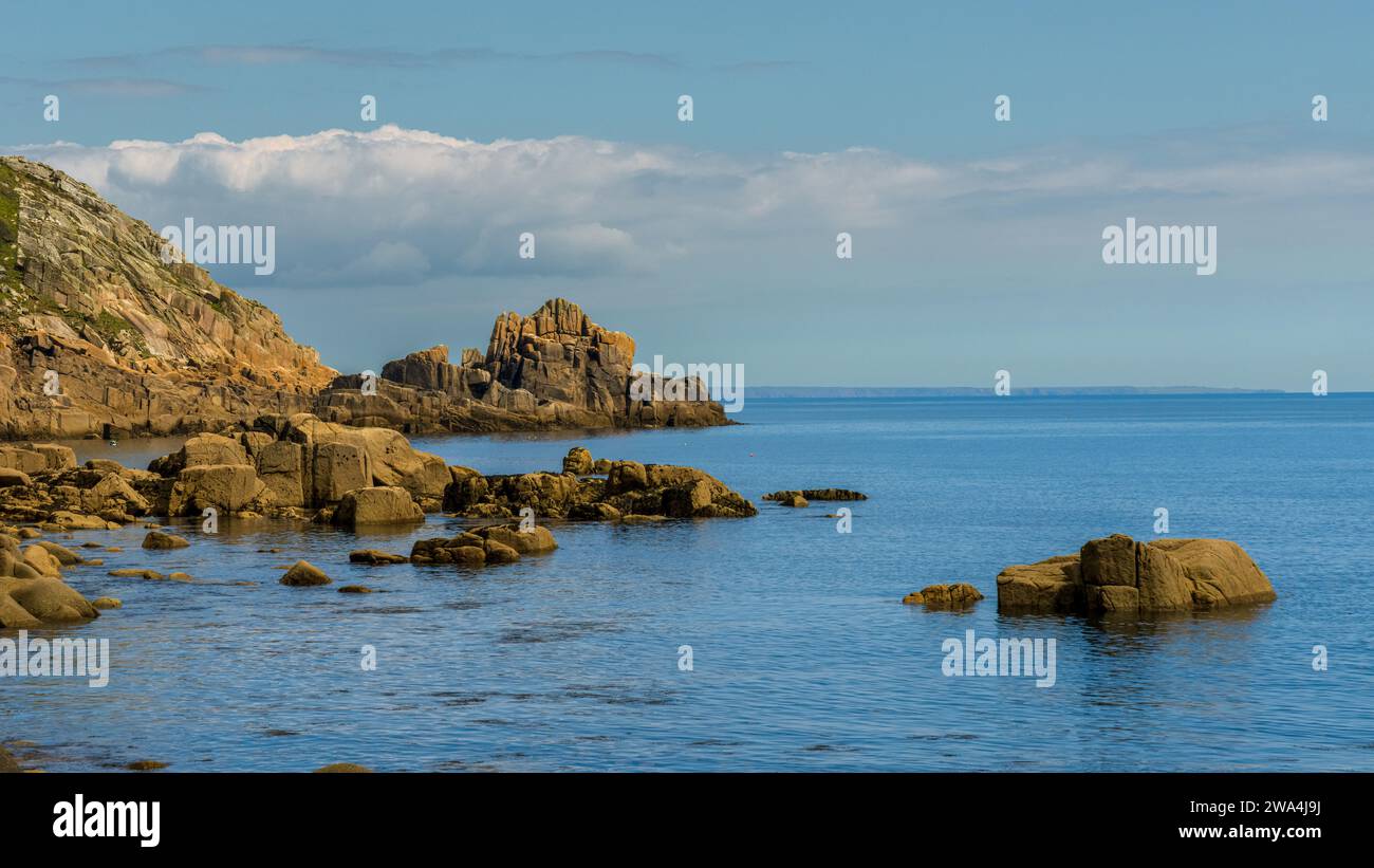 Celtic Sea Coast and cliffs at St Loy's Cove, Cornwall, England, UK ...