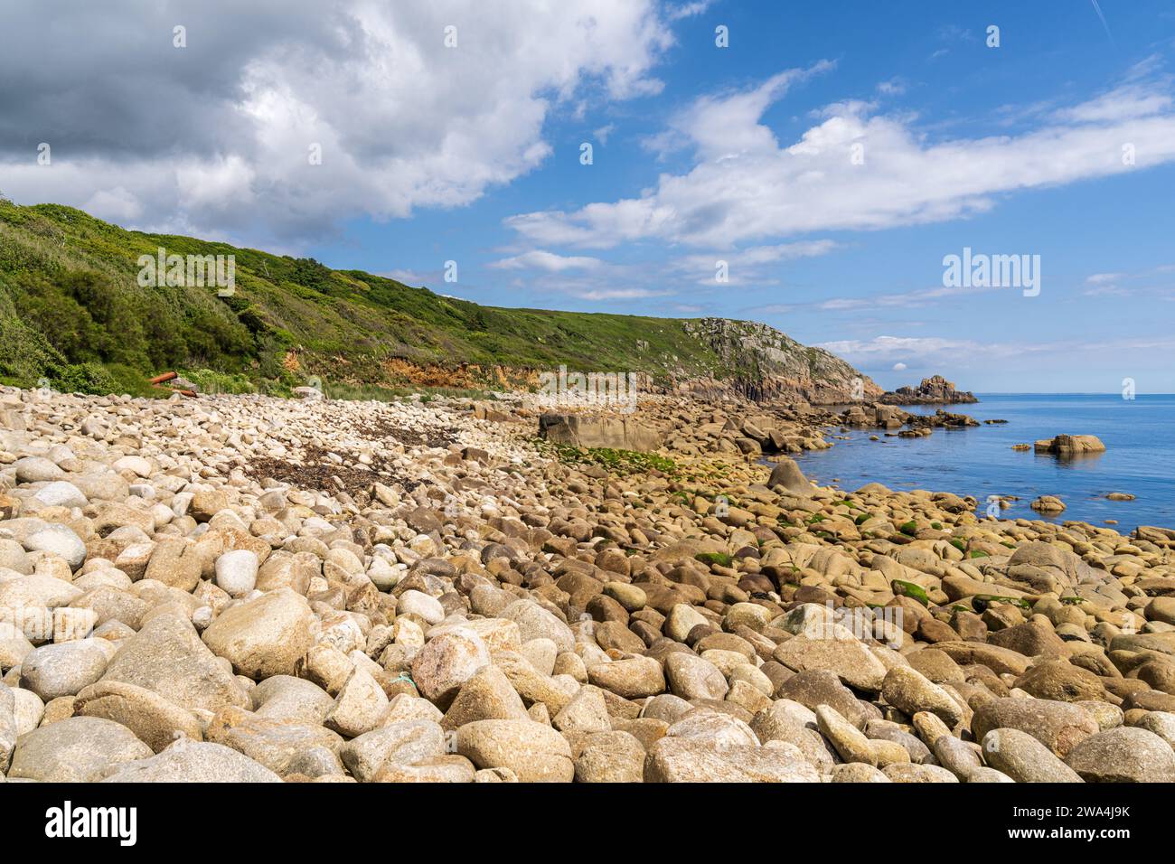Celtic Sea Coast and cliffs at St Loy's Cove, Cornwall, England, UK ...