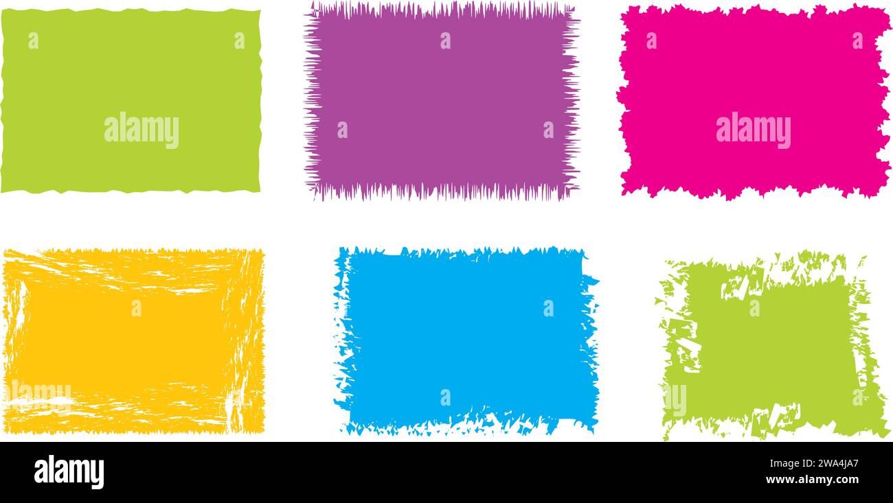 Jagged rectangle. Bright color simple shapes. Rectangle paper template ...