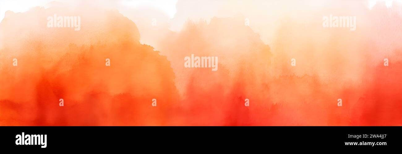Orange warm tone watercolor splash banner background Stock Photo - Alamy