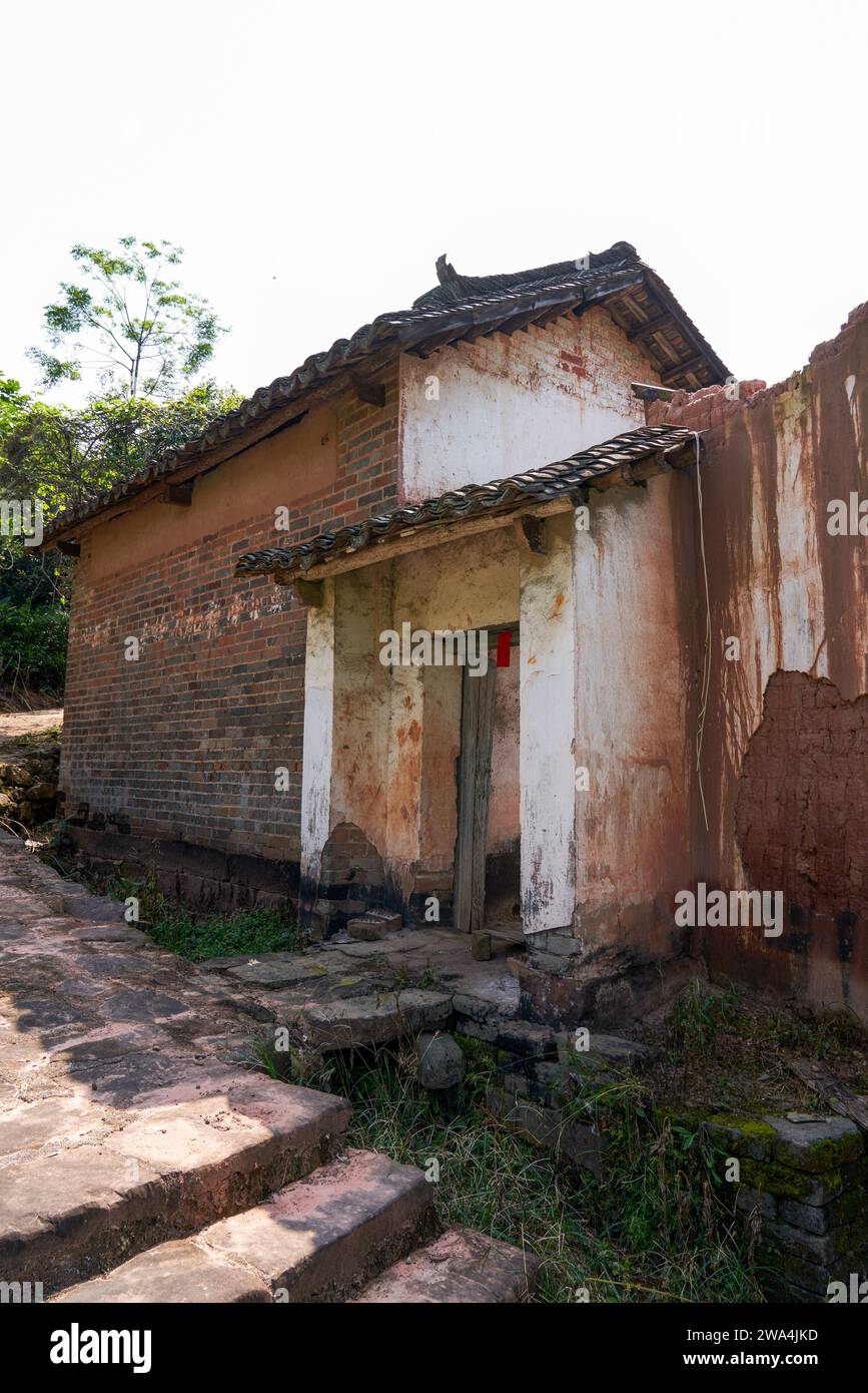 Red brick traditional houses in rural China Stock Photo - Alamy