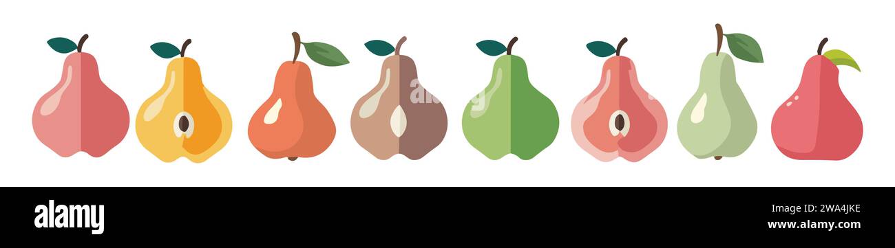 Hand drawn abstract pear fruits vector set Stock Vector Image & Art - Alamy
