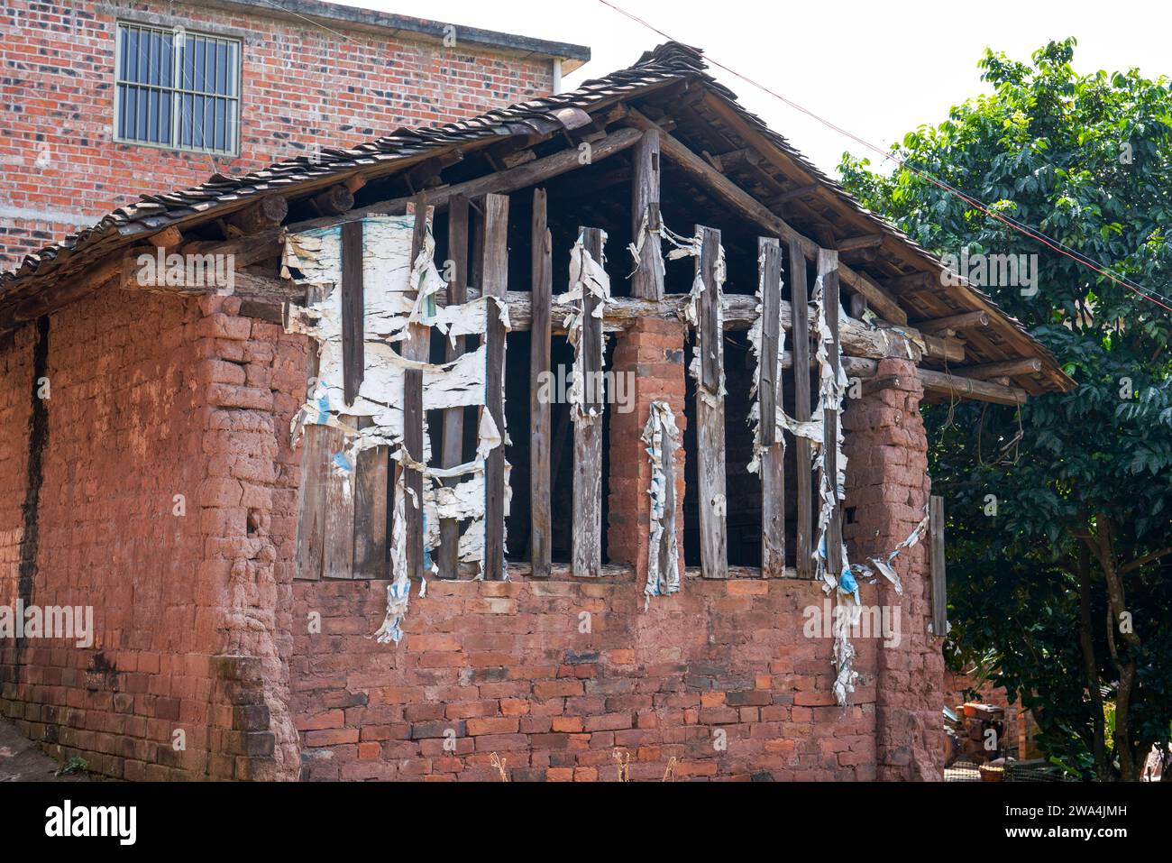 Red brick traditional houses in rural China Stock Photo - Alamy