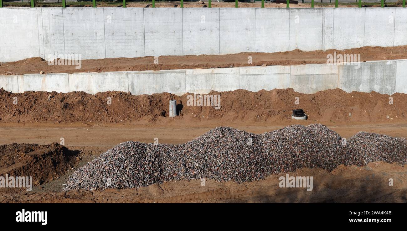 Sand pebble pile construction road hi-res stock photography and images ...