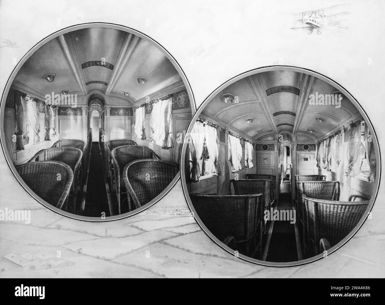 Interior of a Bristol Type 25 Pullman aircraft, photographed in 1921 ...