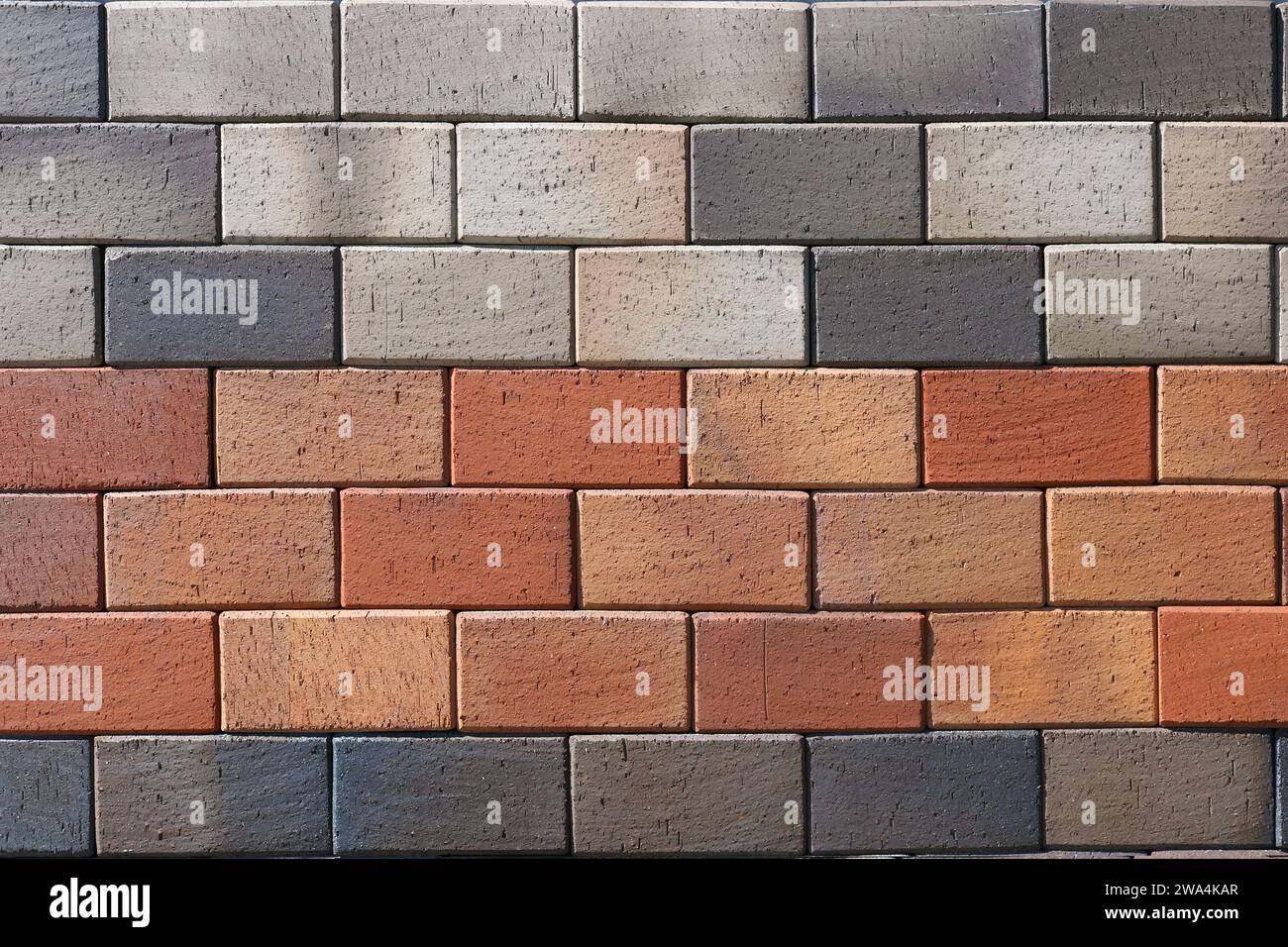 Demonstration palette of facing bricks of different colors Stock Photo ...