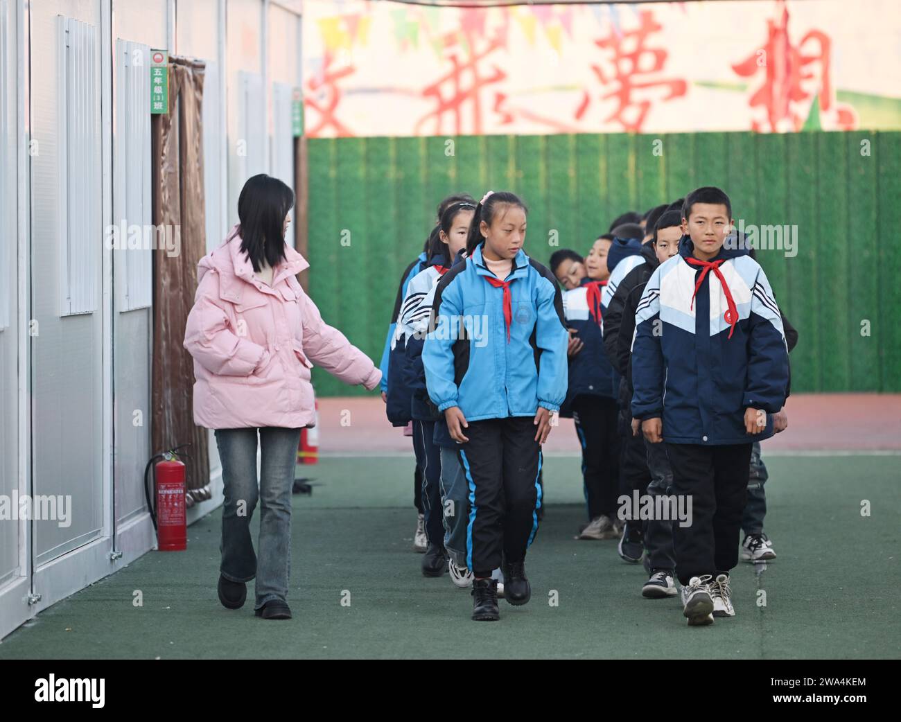 Haidong, China's Qinghai Province. 2nd Jan, 2024. Students are pictured ...