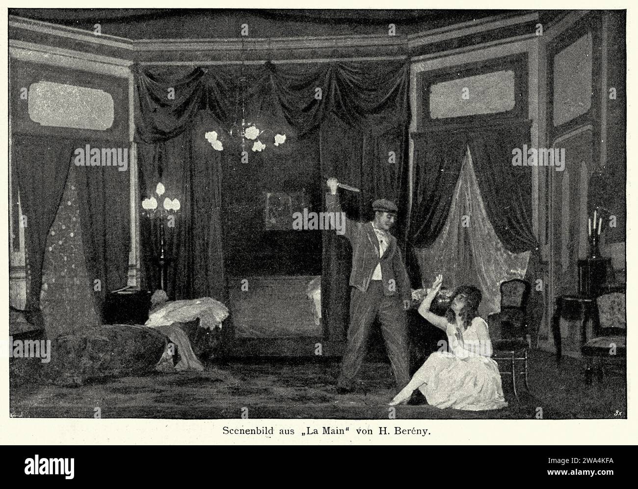 Vintage picture of Actors performing a scene from La Main by H Bereny ...