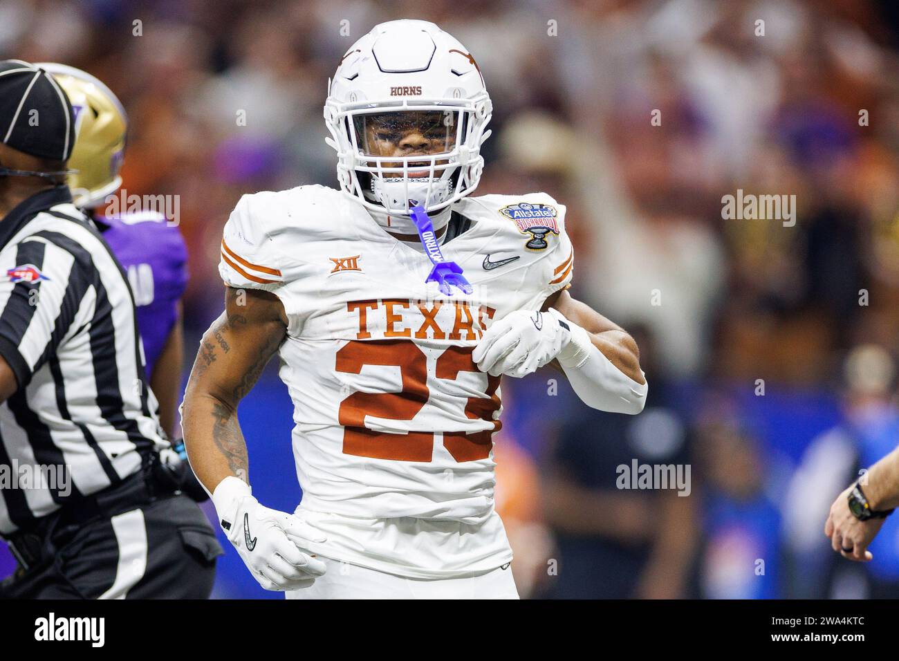 New Orleans, Louisiana, USA. 01st Jan, 2024. Texas running back Jaydon ...