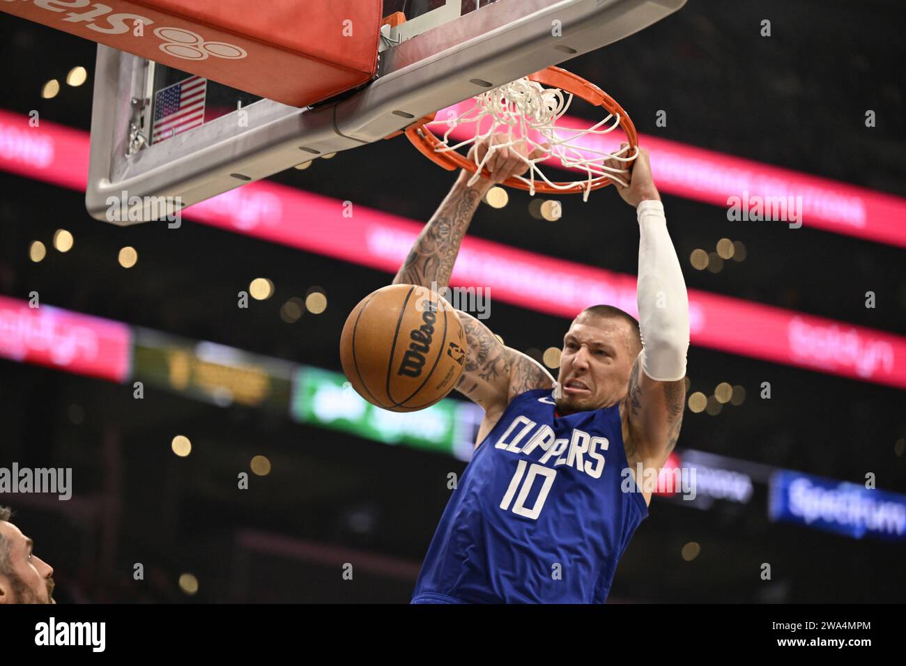 Los Angeles Clippers center Daniel Theis dunks against the Miami Heat ...