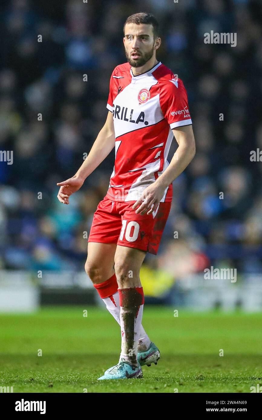 Portsmouth, UK. 01st Jan, 2024. Stevenage midfielder Nick Freeman (10 ...