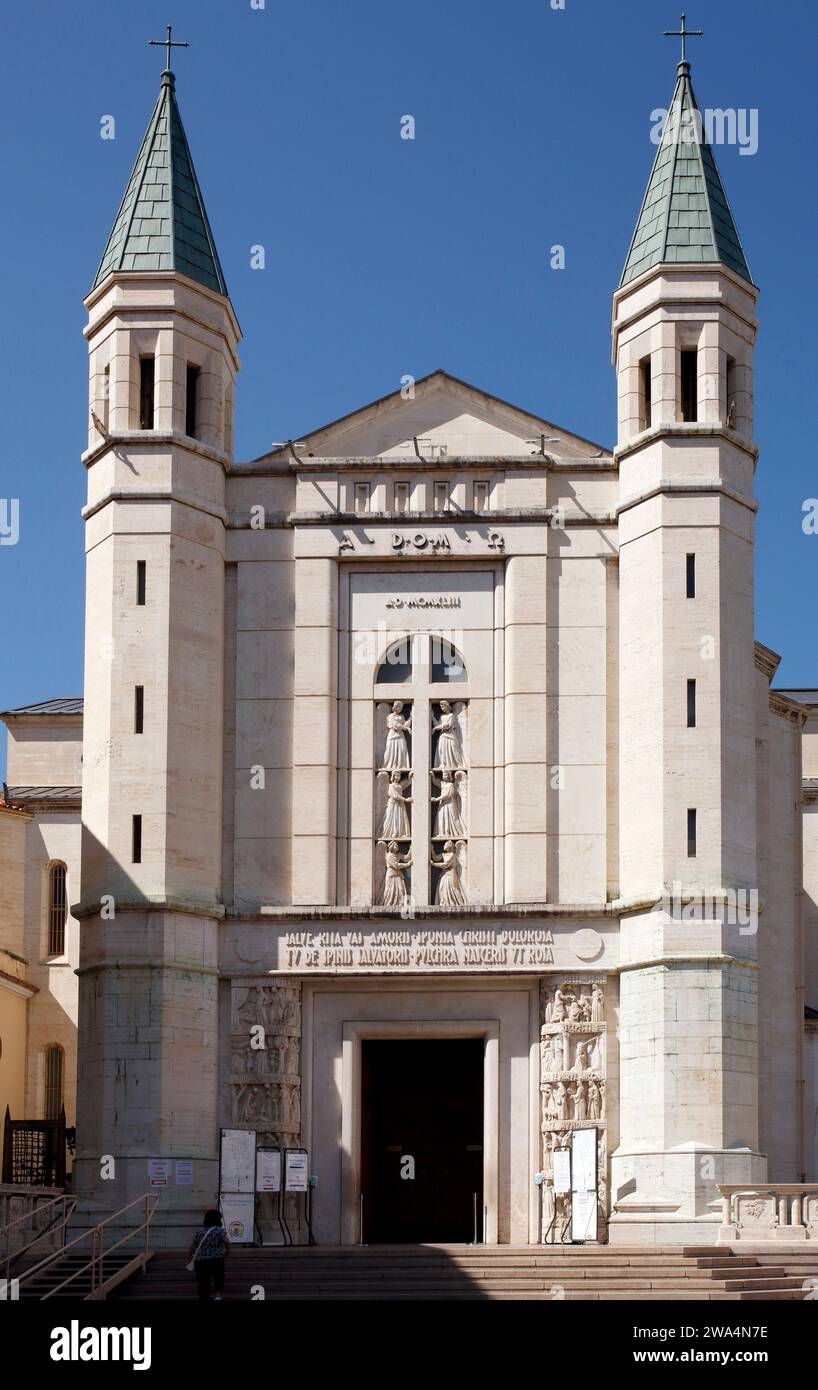 Italy Umbria Cascia: Monastery of Santa Rita da Cascia Facade of the ...