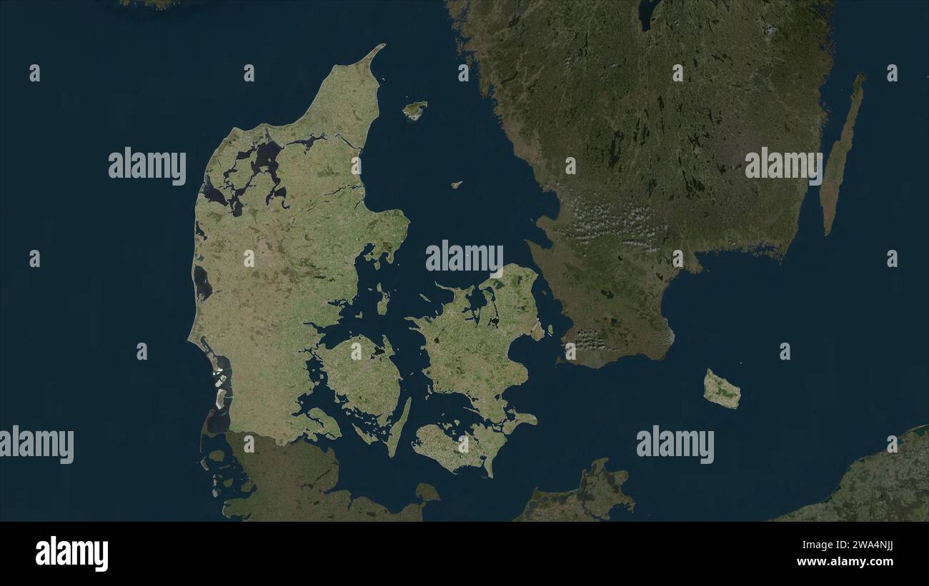 Denmark highlighted on a high resolution satellite map Stock Photo - Alamy