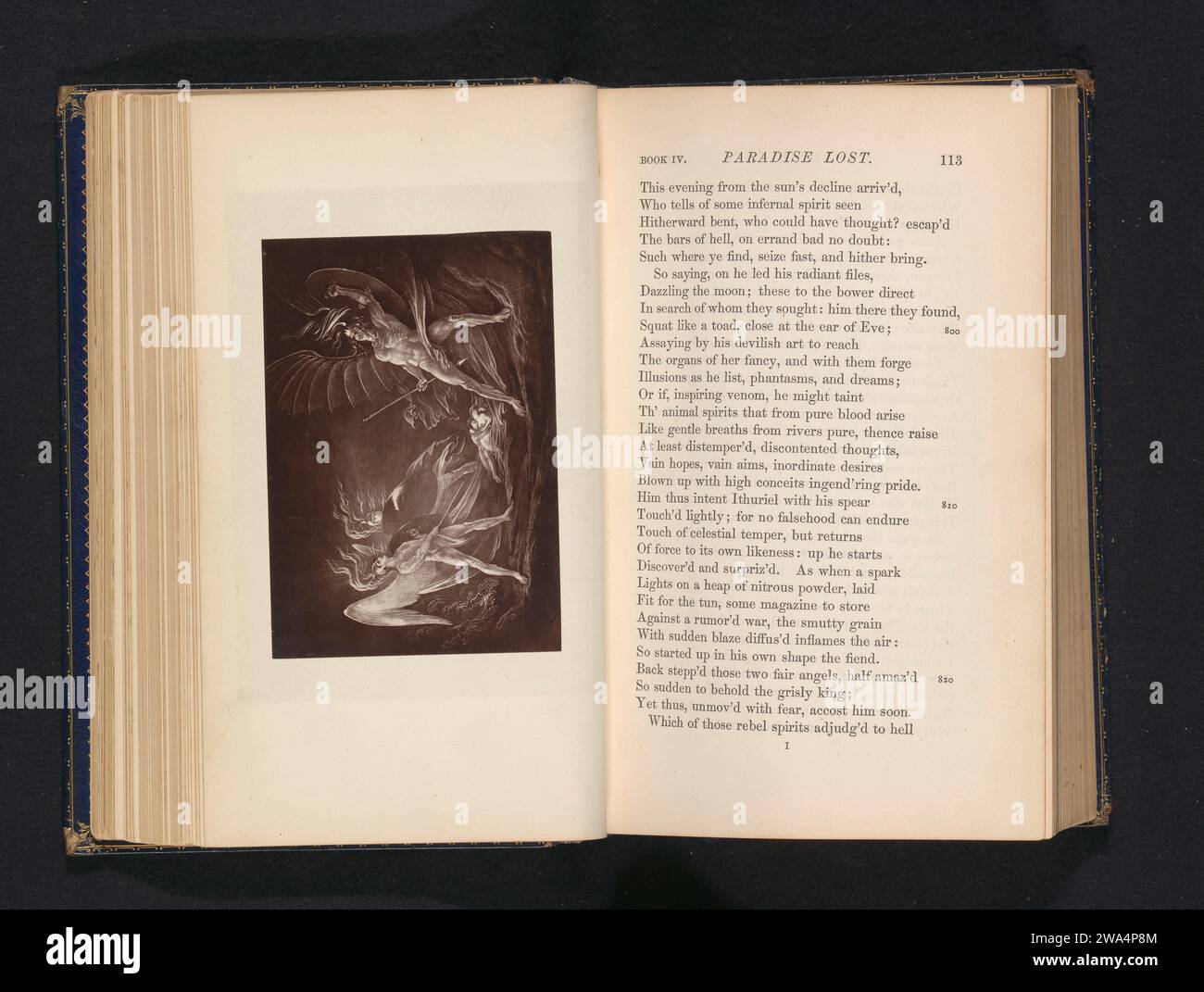 Photo production of a print, representing Ithuriel and Zephon in fight ...