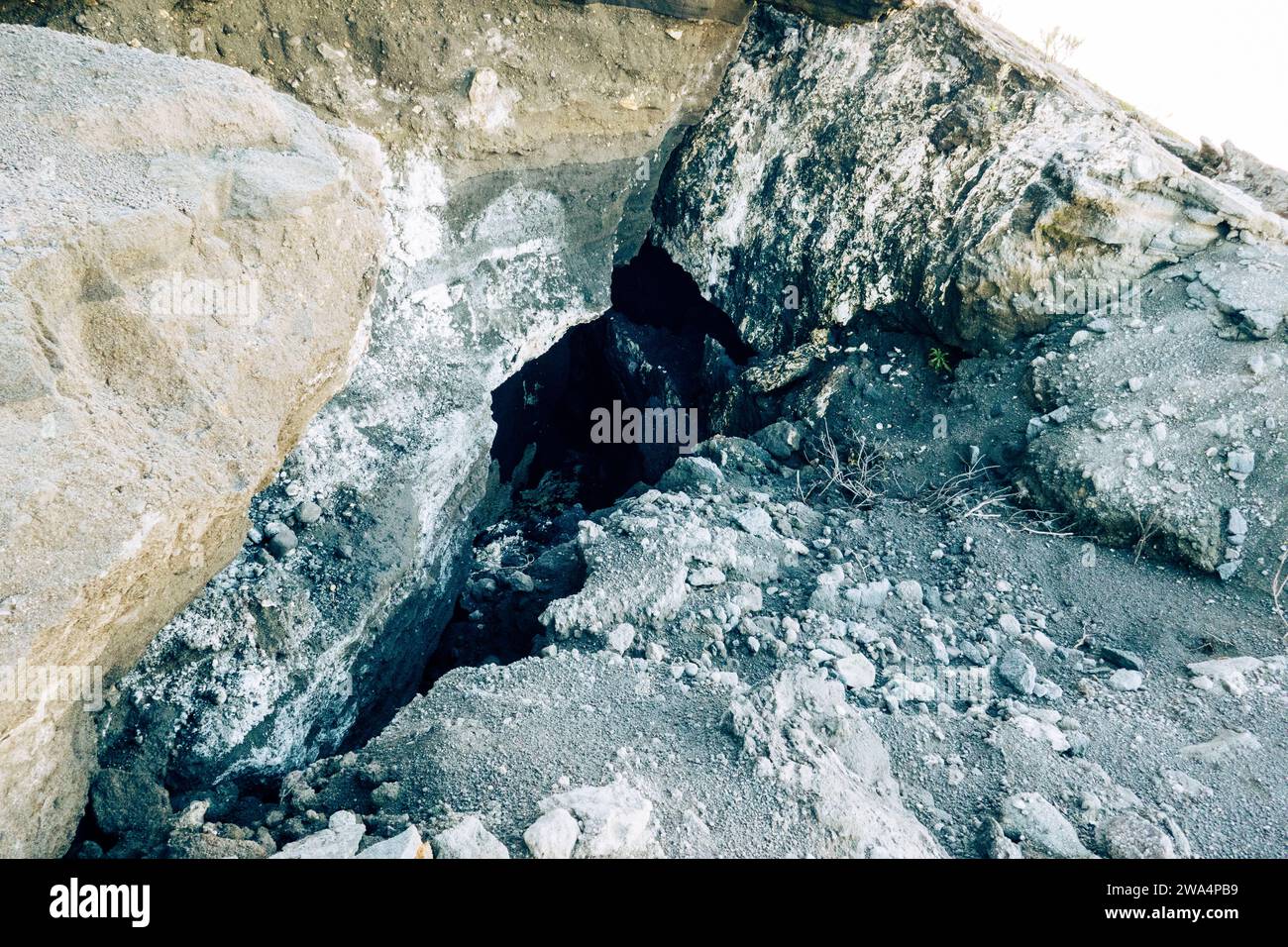 View of the volcanic crater - The Ash Pit of Mount Ol Doinyo Lengai in ...
