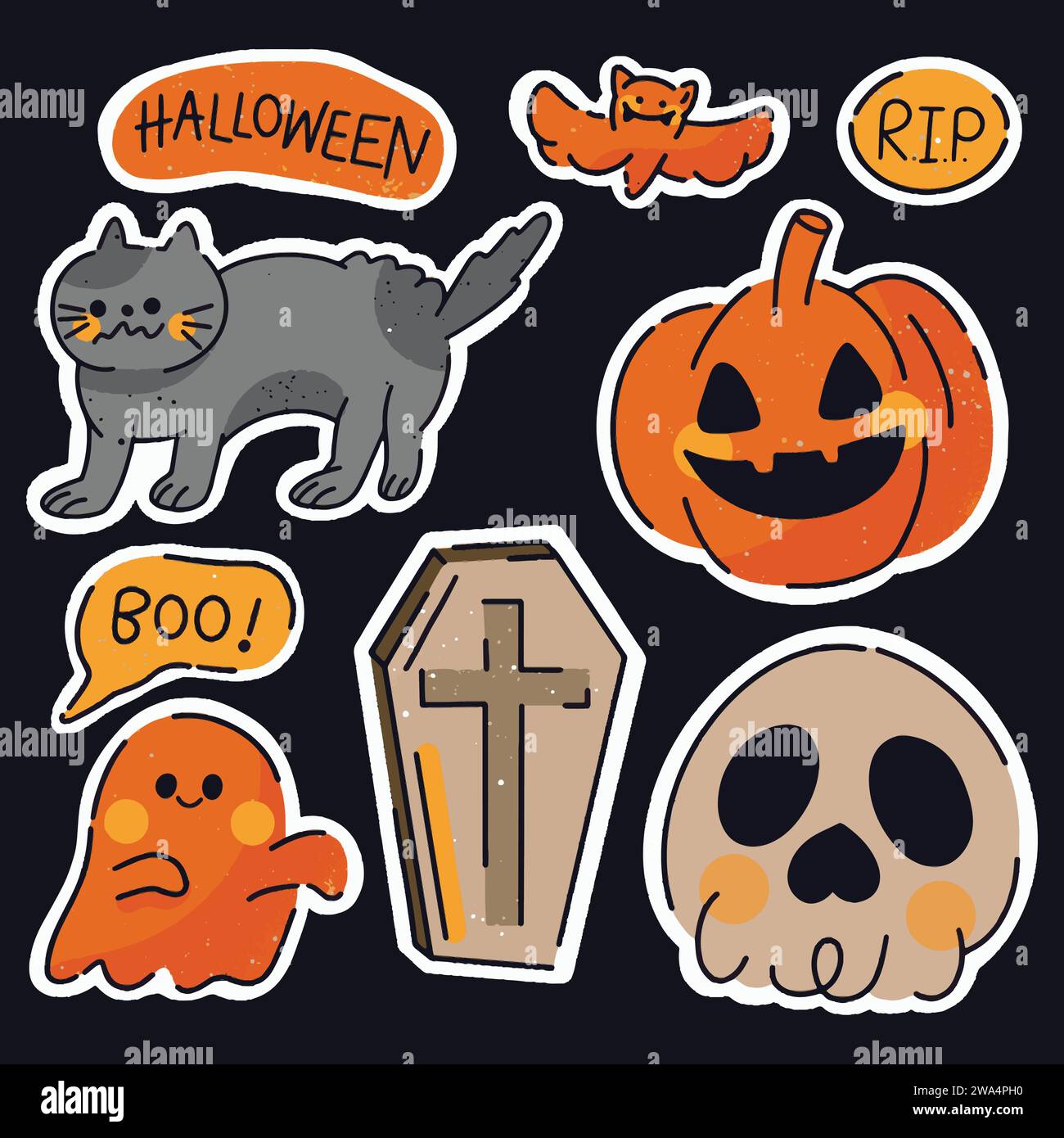 Vector cartoon illustration gravestone hi-res stock photography and ...