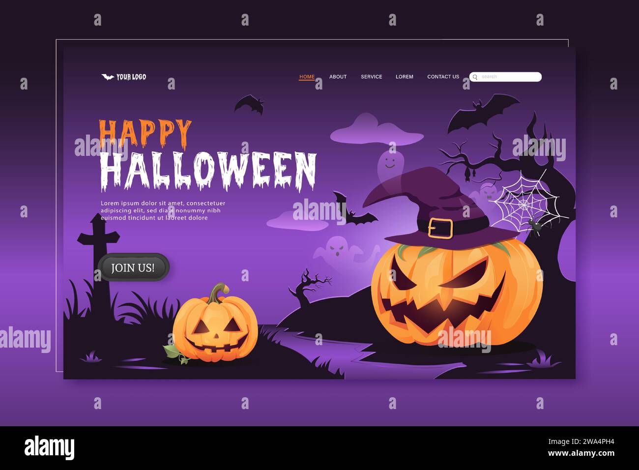 Spooky halloween card template Stock Vector Images - Alamy