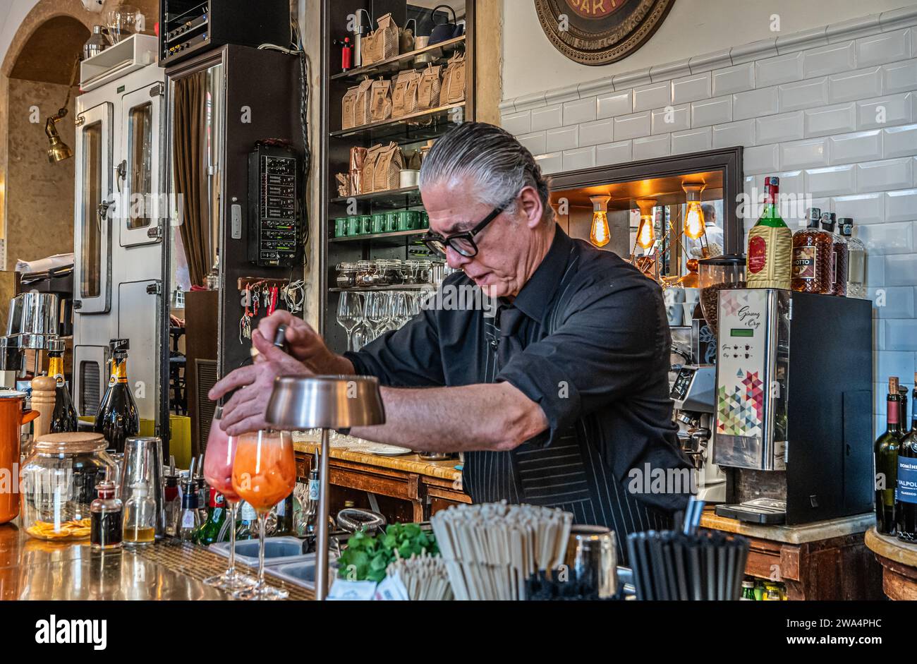 inside of the historic bar "Danieli" of Bassano del Grappa, Veneto ...