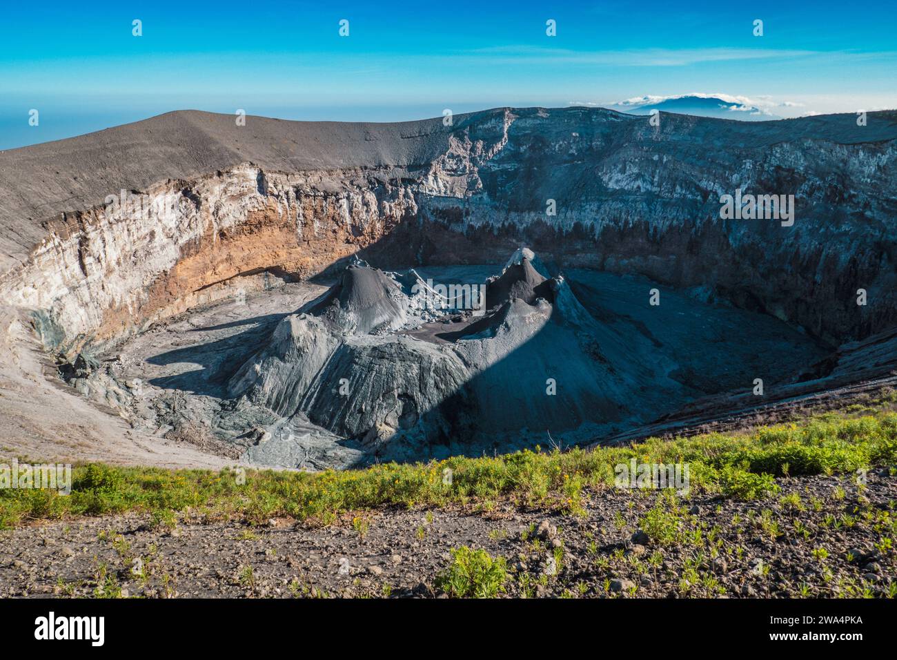 View of the volcanic crater - The Ash Pit of Mount Ol Doinyo Lengai in ...