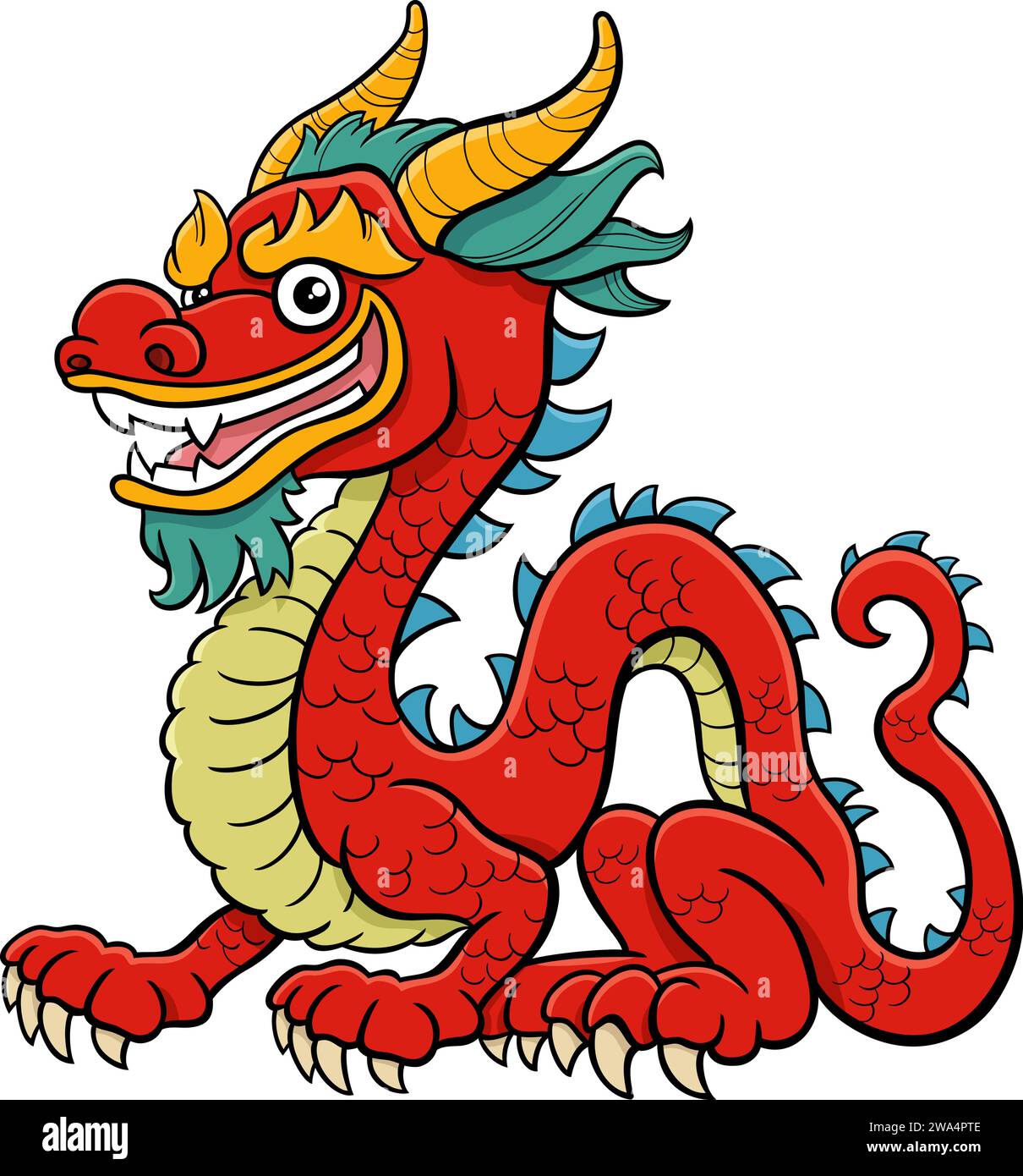 Cartoon illustration of Chinese dragon fantasy character Stock Vector ...