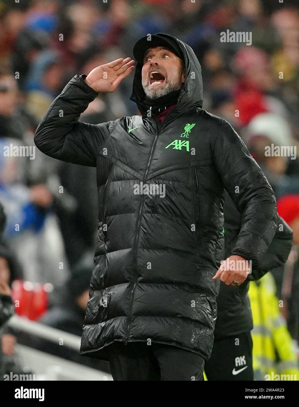 Liverpool manager Jurgen Klopp reacts on the touchline after a VAR ...