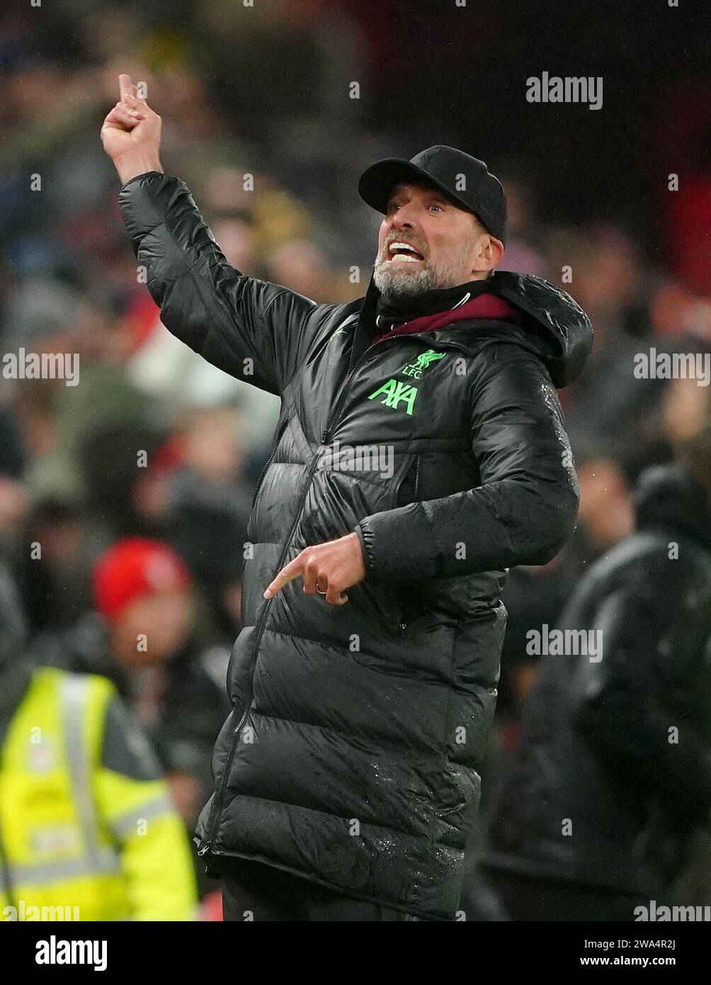Liverpool manager Jurgen Klopp reacts on the touchline after a VAR ...