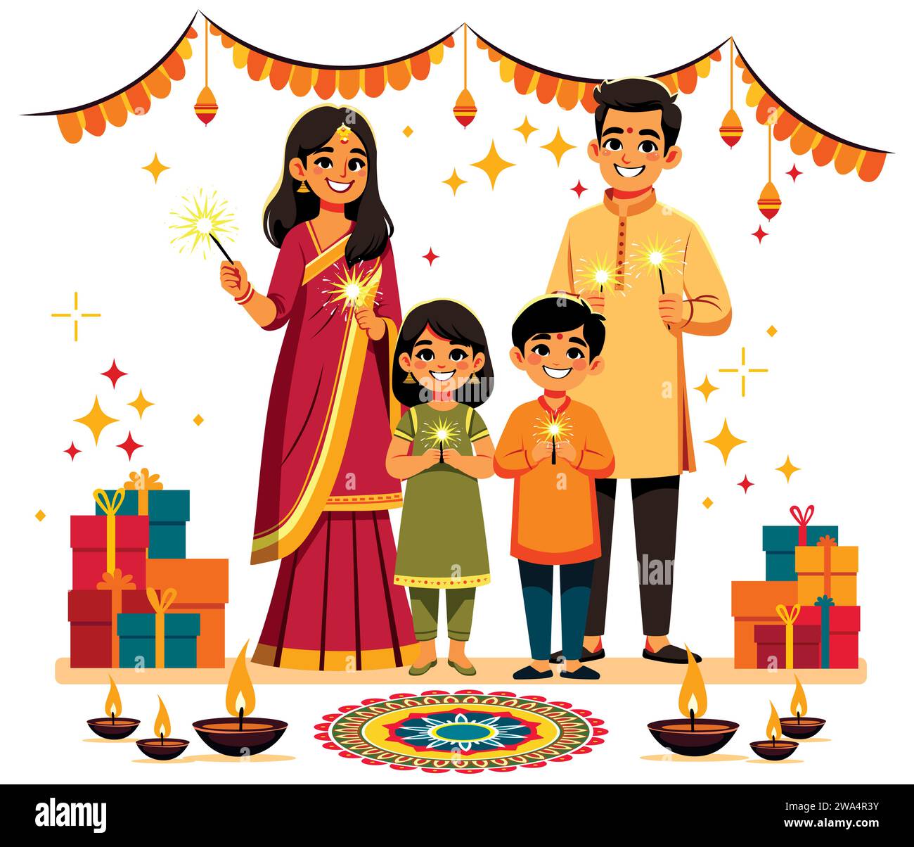 Traditional Indian Family Clipart Indian Family Stock Photos And
