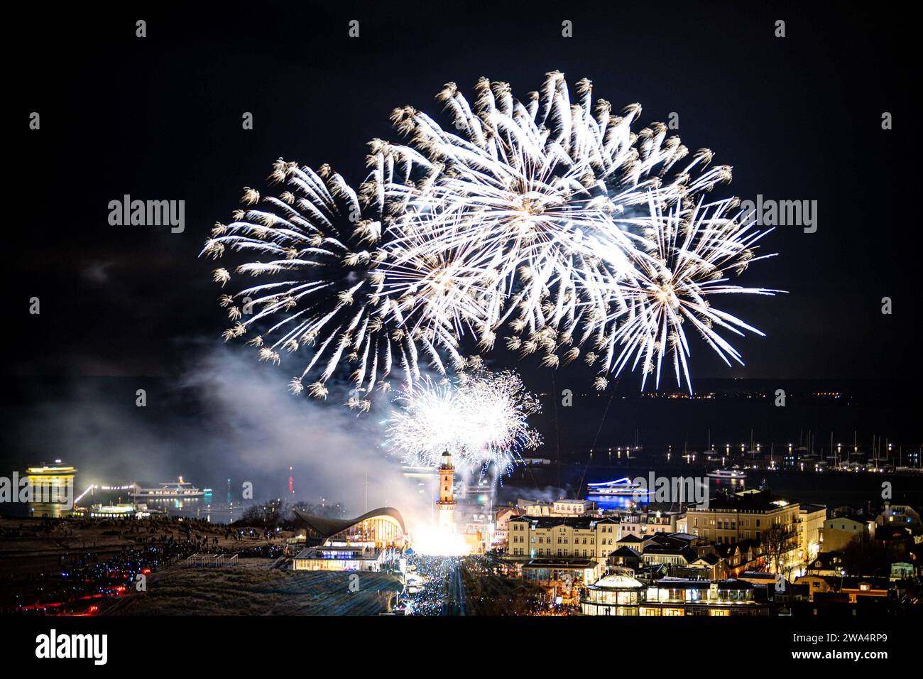 Rostock Warnemünde Strand, Deutschland 01. Januar 2024 Das Motto der ...