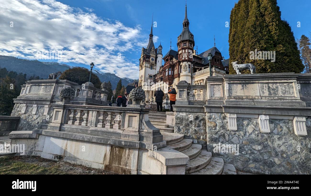 Pelesh castle, Sinaia, Romania Stock Photo - Alamy