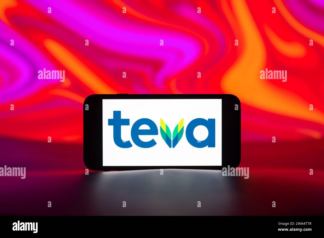 India. 01st Jan, 2024. In this photo illustration, the Teva logo is ...