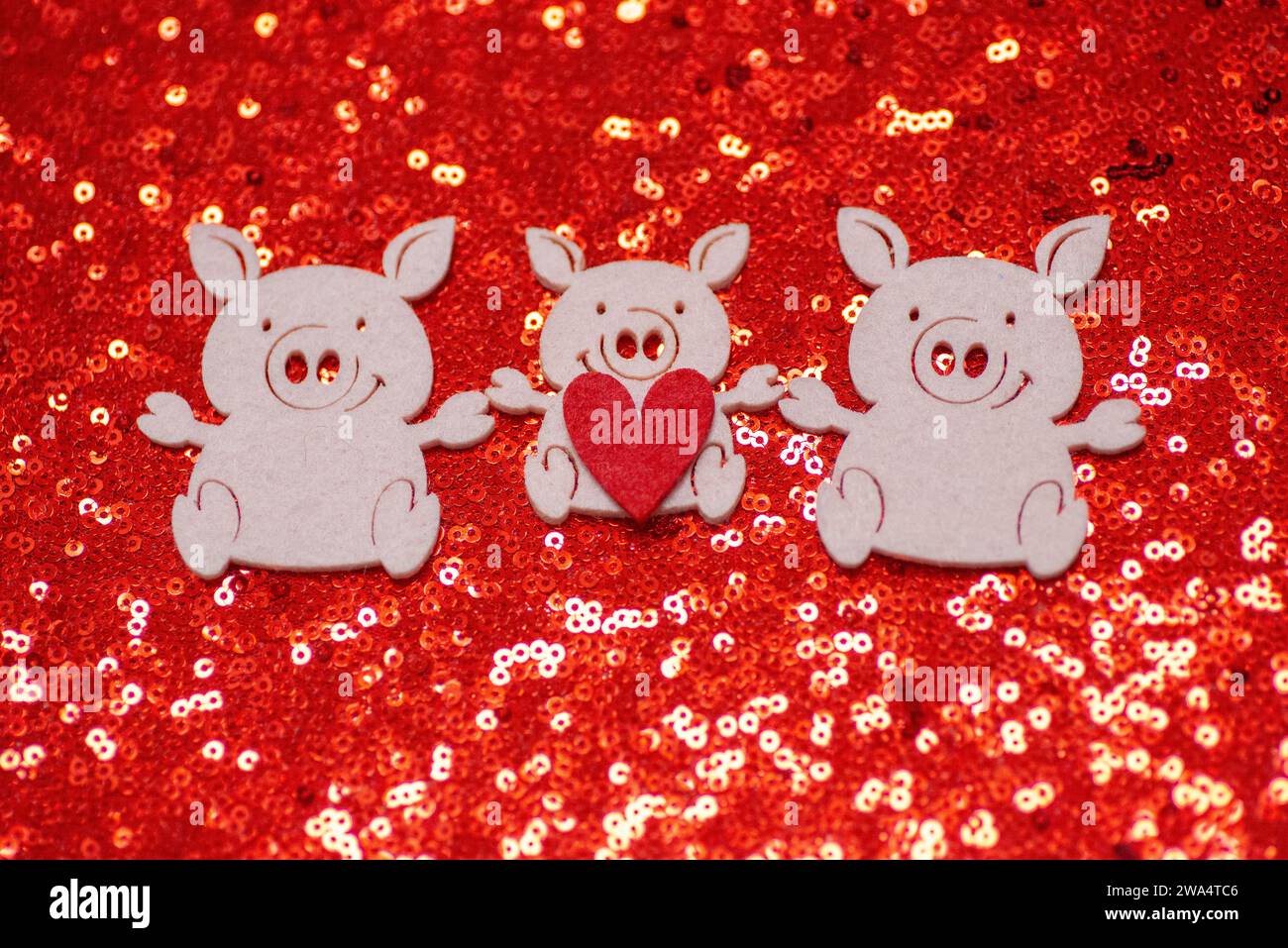 Pink lucky pigs with hearts and or lucky clovers wish you all the best ...