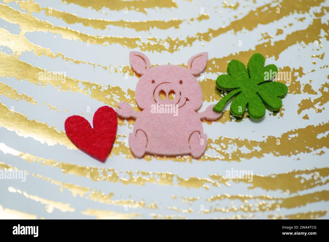 Pink lucky pigs with hearts and or lucky clovers wish you all the best ...