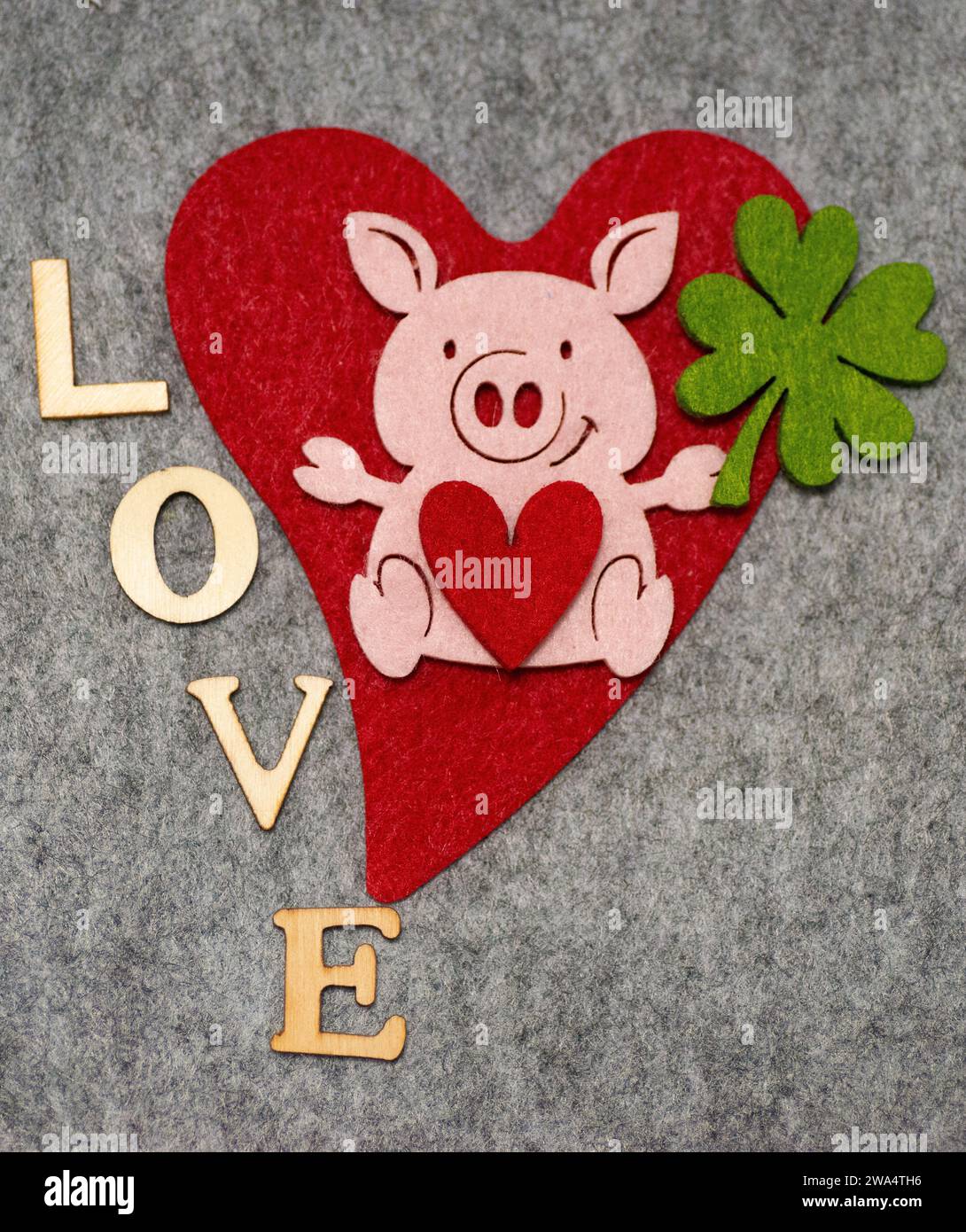 Pink lucky pigs with hearts and or lucky clovers wish you all the best ...