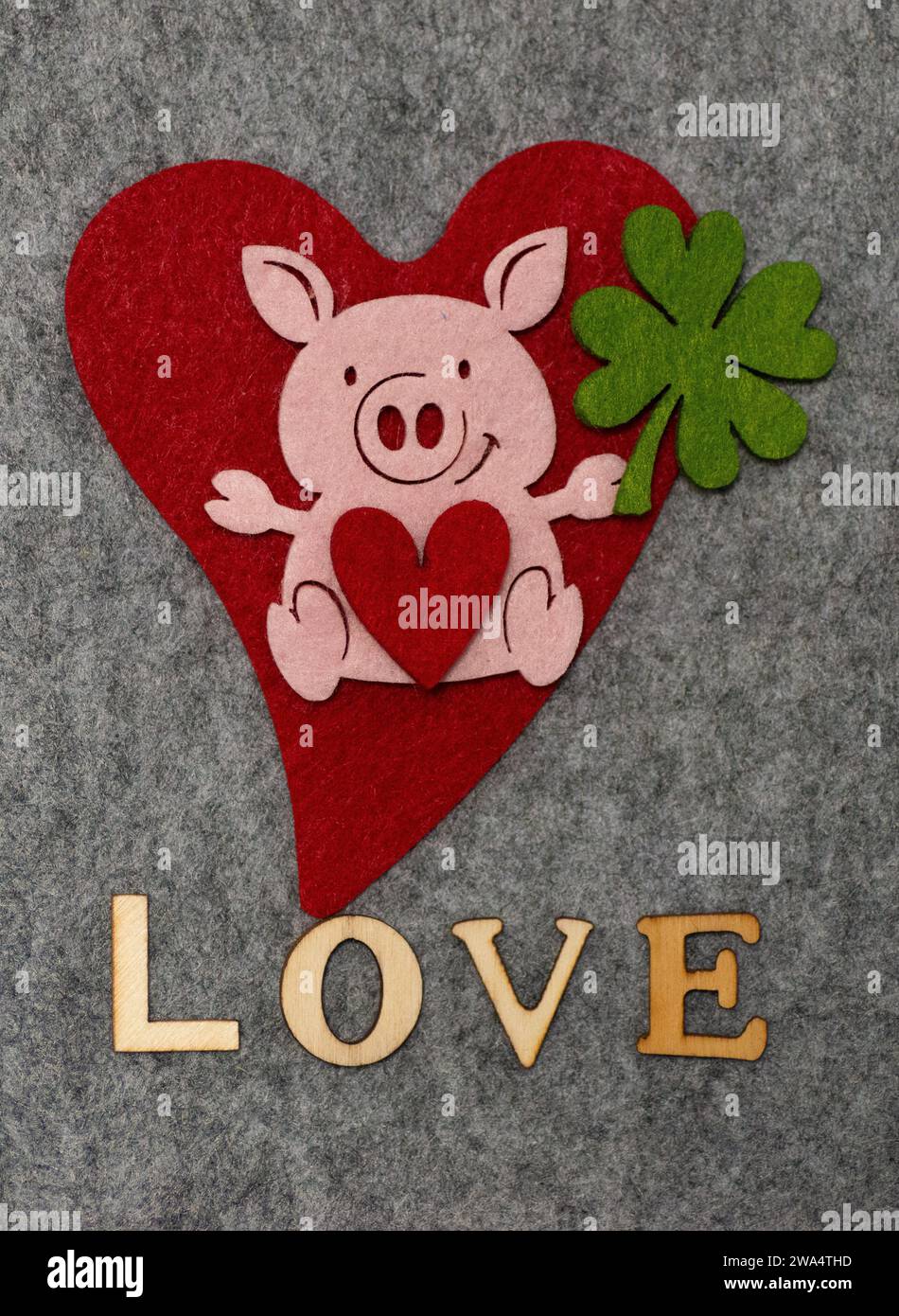 Pink lucky pigs with hearts and or lucky clovers wish you all the best ...