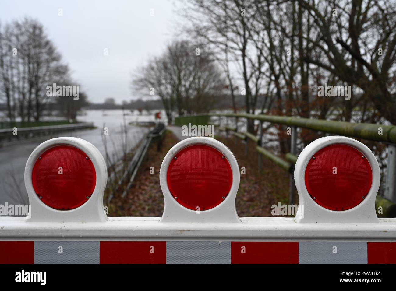 Lathen, Germany. 02nd Jan, 2024. View of the flood area, after the ...