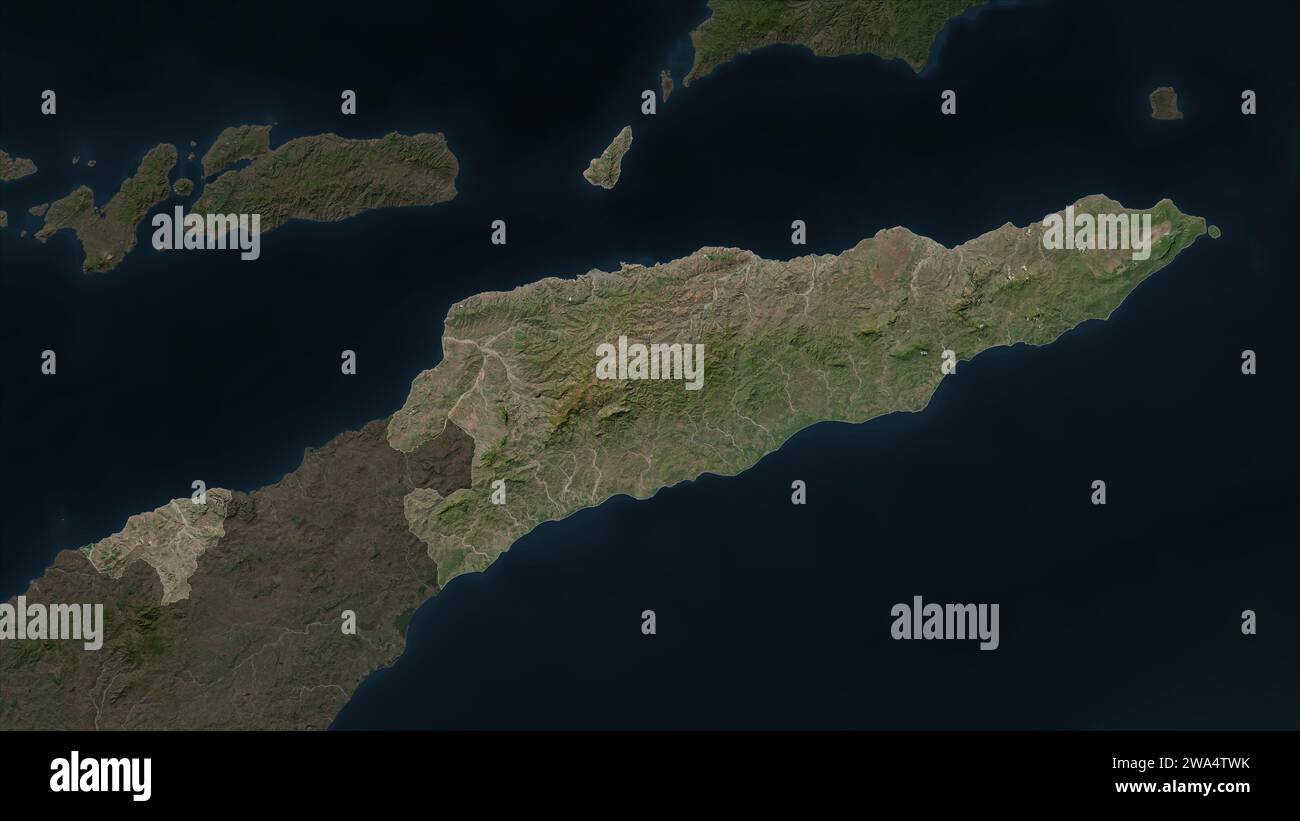 Timor Leste highlighted on a high resolution satellite map Stock Photo - Alamy