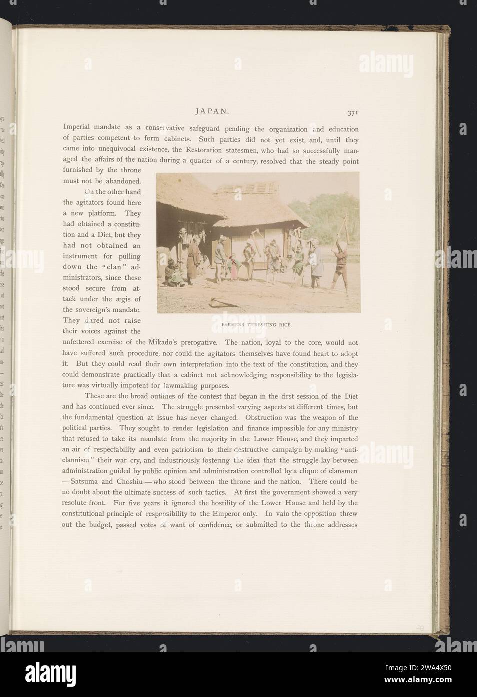 Farmers threshing rice, c. 1888 - in or before 1898 photograph Japan ...